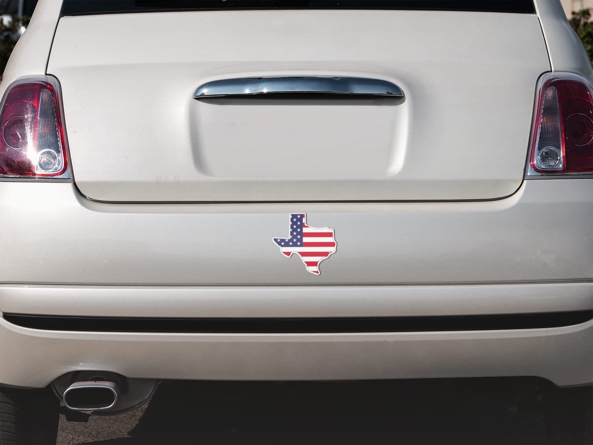 Car Bumper Sticker Magnet Sign - 5x5 in. Refrigerator Tool Box Magnets Texas State Map American USA Flag