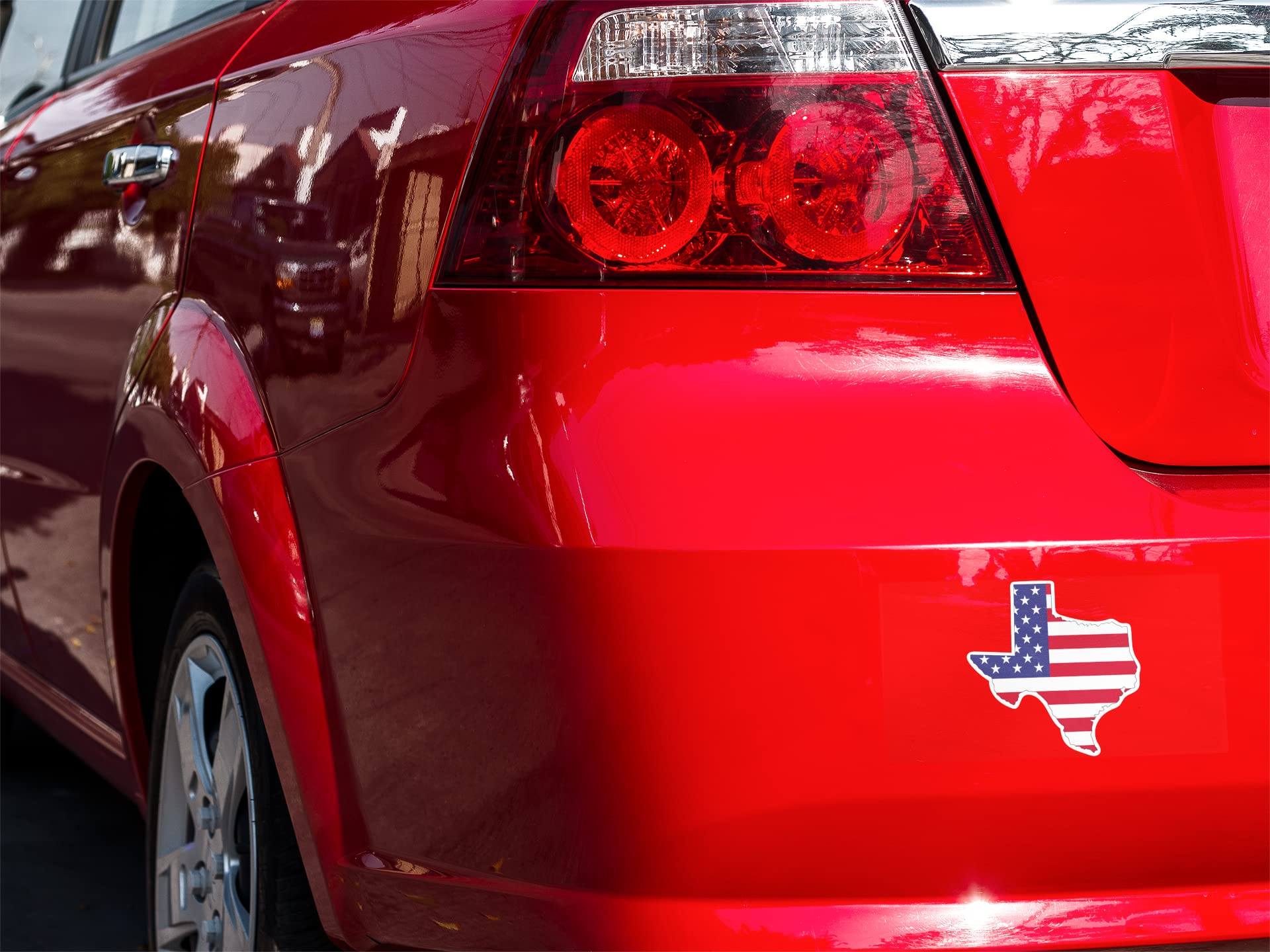 Car Bumper Sticker Magnet Sign - 5x5 in. Refrigerator Tool Box Magnets Texas State Map American USA Flag