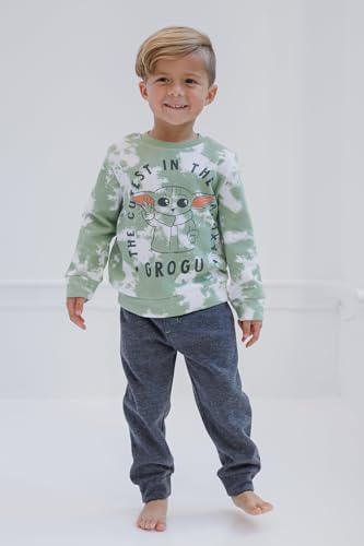 STAR WARS The Mandalorian The Child Little Boys Fleece Sweatshirt and Pants Set Tie Dye Green/Grey 7-8