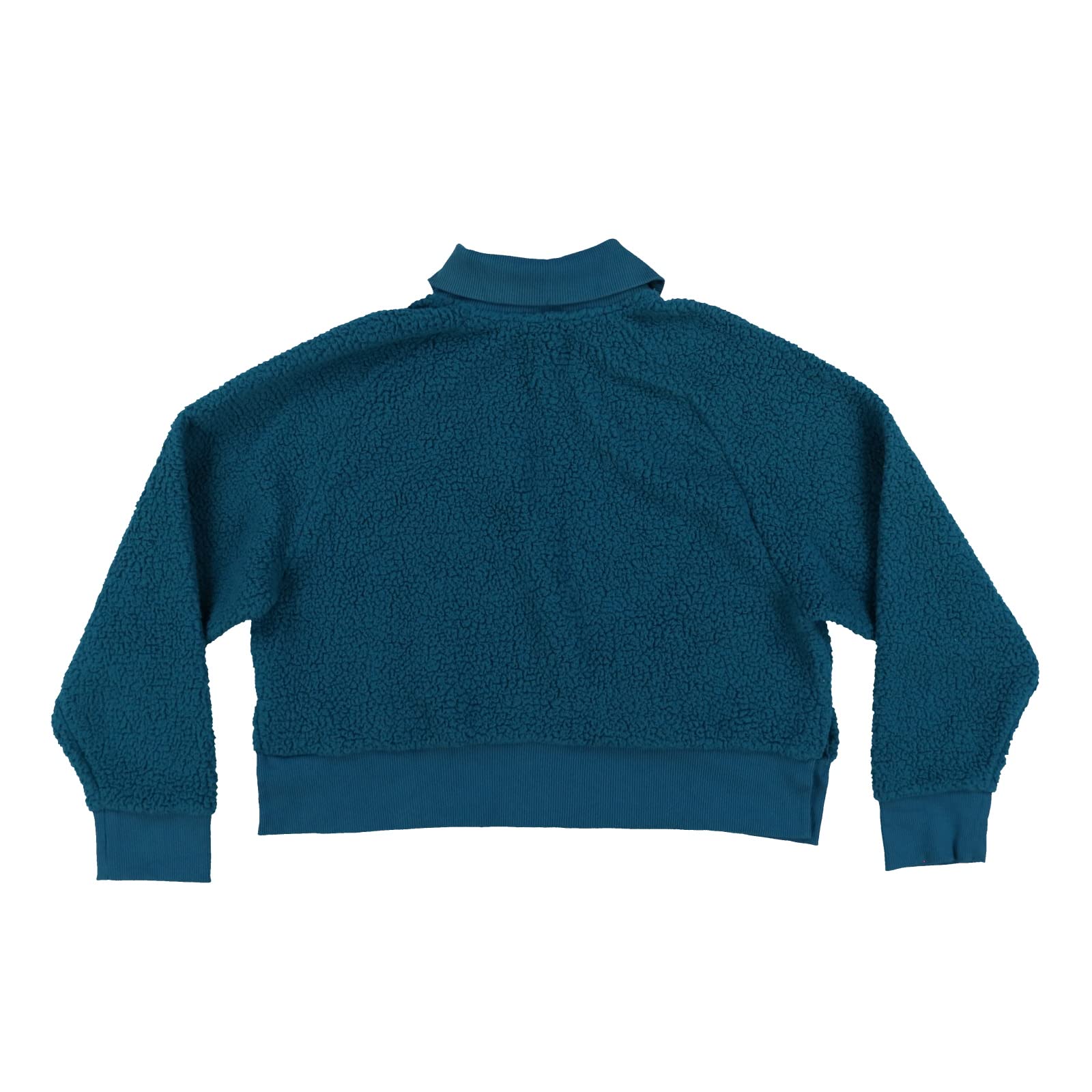 Victoria's Secret Pink Sherpa Cropped Quarter Zip Sweatshirt (XL, Teal)