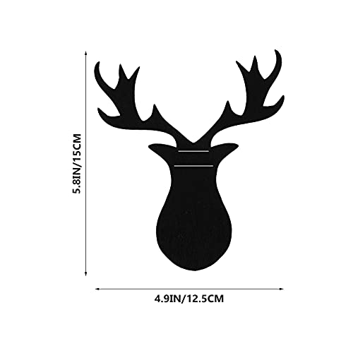 8PCS Xmas Elk Head Cutter Fork Bag Christmas Tableware Cover Decoration Decor for Celebration Party