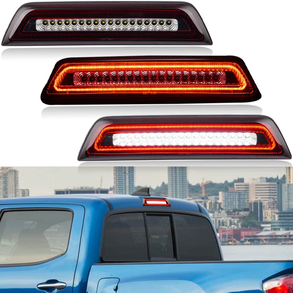 LED 3rd High Mount Stop Lamp Lights for TAYOTA Tacoma 2016-2020 Limited SR SR5 TRD Off-Road TRD Pro Sport Red Lens LED Third Brake Light White LED Reverse Cab Roof Cargo Lamps Lights OEM 8157004040