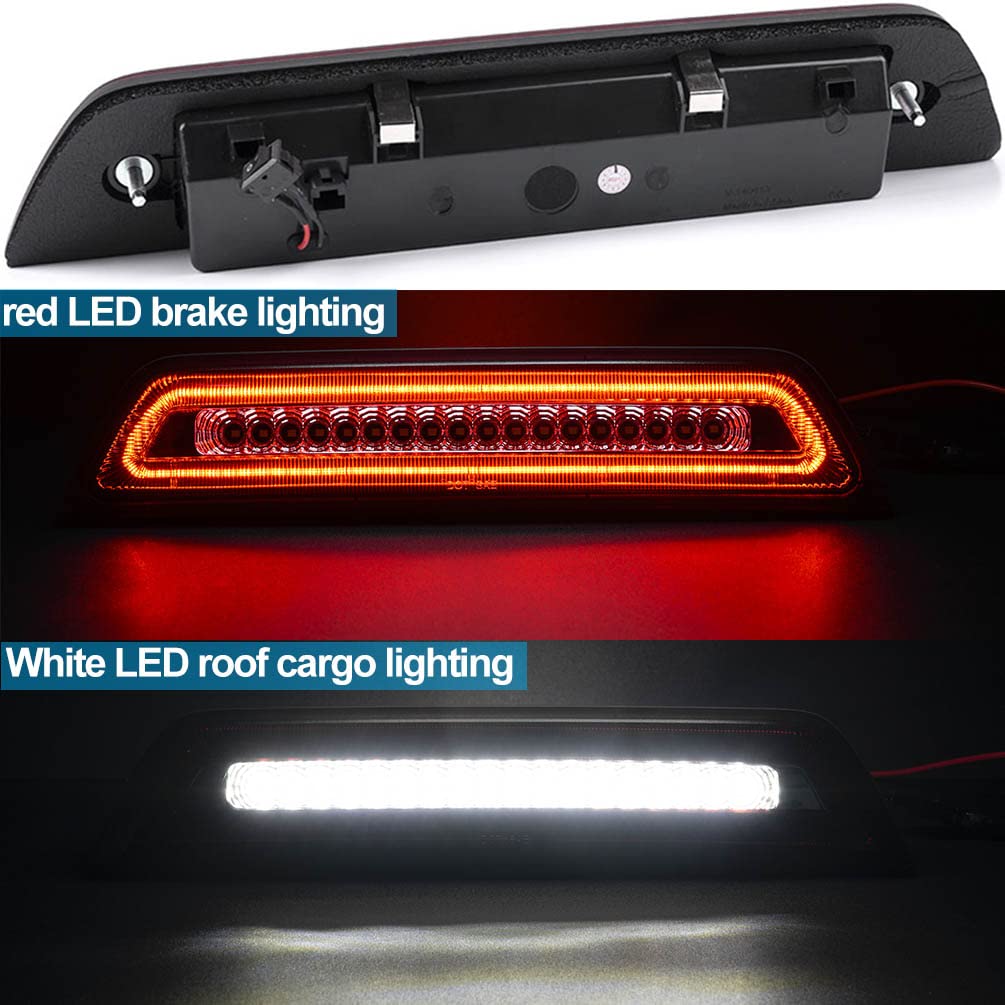 LED 3rd High Mount Stop Lamp Lights for TAYOTA Tacoma 2016-2020 Limited SR SR5 TRD Off-Road TRD Pro Sport Red Lens LED Third Brake Light White LED Reverse Cab Roof Cargo Lamps Lights OEM 8157004040