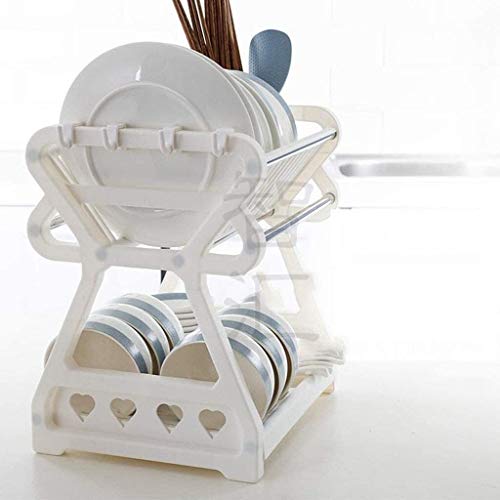 Dish Rack 2-Layer Dish Rack, Drain Plate Rack with Drip Tray, Kitchen Dish Drying Rack, Cutlery Rack Storage Rack