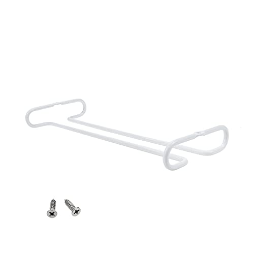 Semetall 10.23" Wine Glasses Rack, Wine Glass Holder Under Cabinet Stemware Rack for Kitchen, Bar ,Cabinet, Set of 2(White)
