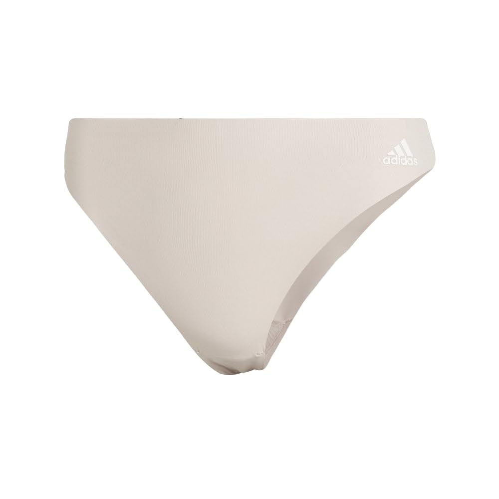 Adidas Women's Micro Flex Thong Panty Underwear, Peach Whip/White, X-Large