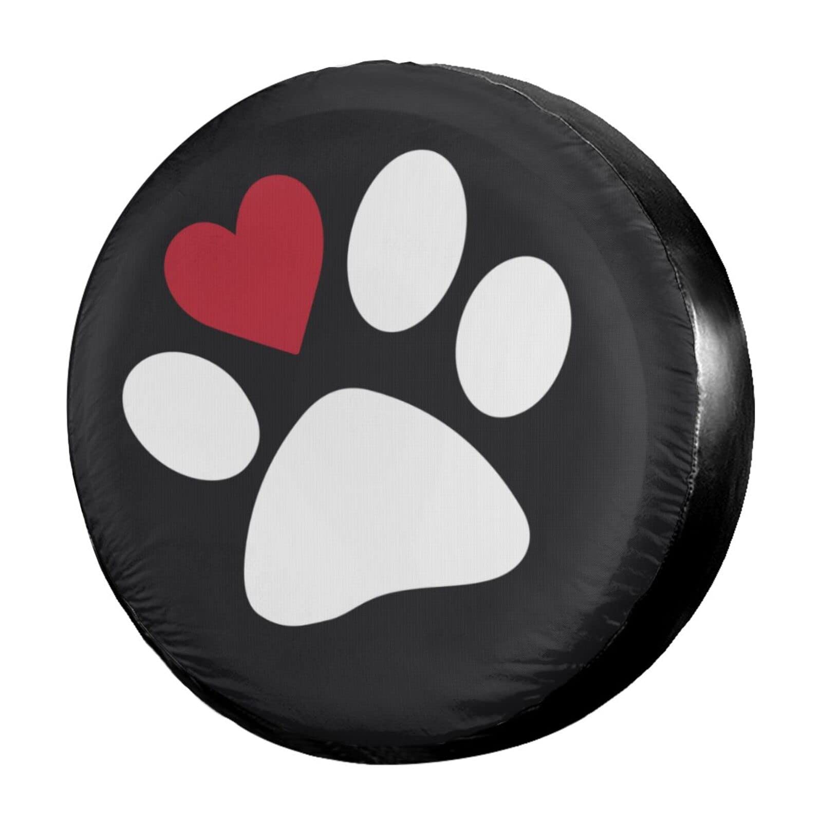 Delerain Dog Paw Print Spare Tire Cover for RV Trailer SUV Truck and Many Vehicle, Wheel Covers Sun Protector Waterproof (15 Inch for Diameter 27"-29")