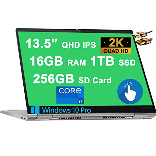Lenovo ThinkPad X1 Titanium Yoga 13 Business 2-in-1 Laptop 13.5” QHD IPS Touch 11th Gen Intel 4-core i7-1160G7 16GB RAM 1TB SSD + 256GB SD Card Fingerprint Backlit Thunderbolt Win10Pro + HDMI Cable