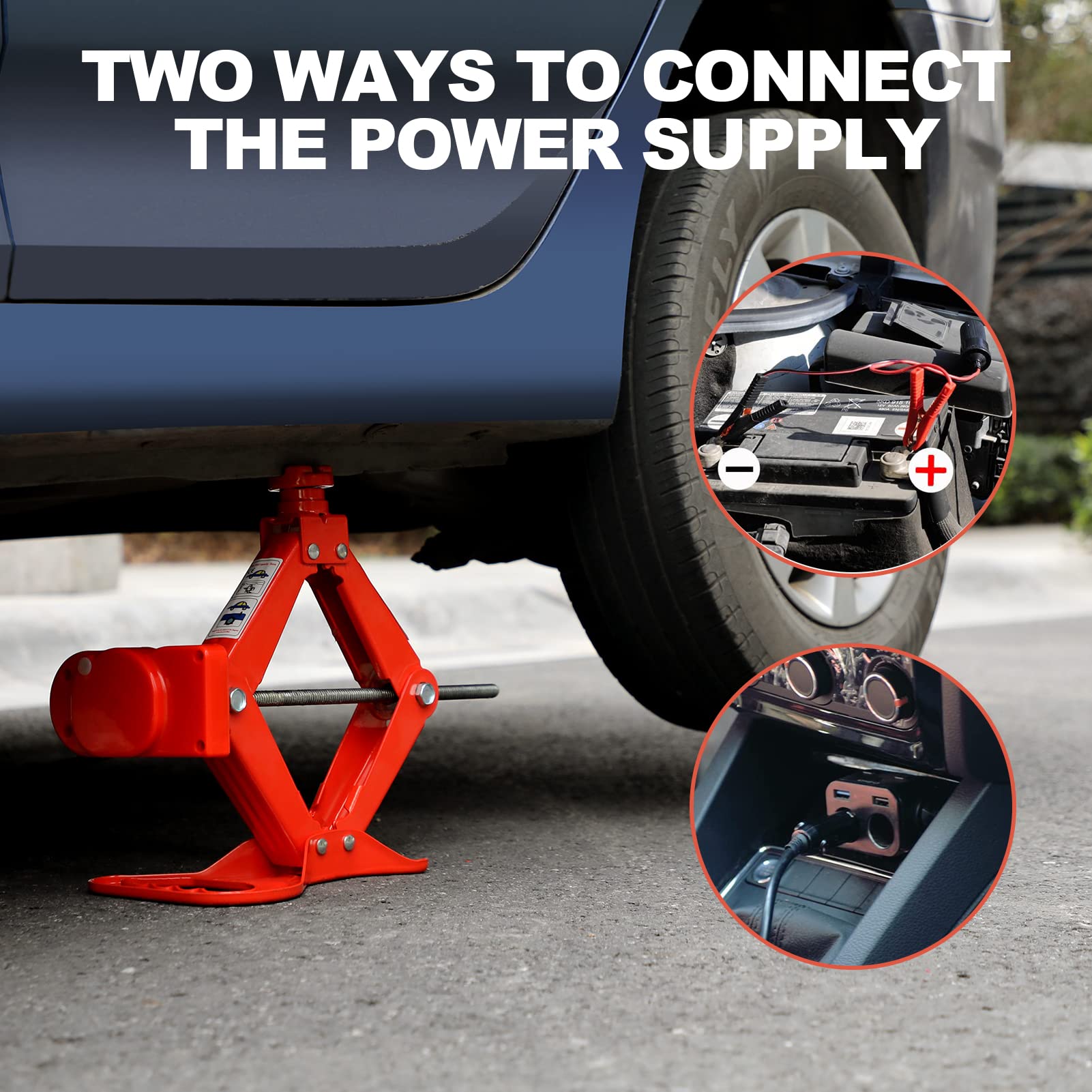 Electric Car Jack TYAYT 3 Ton 12V Car Scissor Jack for Car Sedan and SUV Portable Electric Jack for Tire Replacement