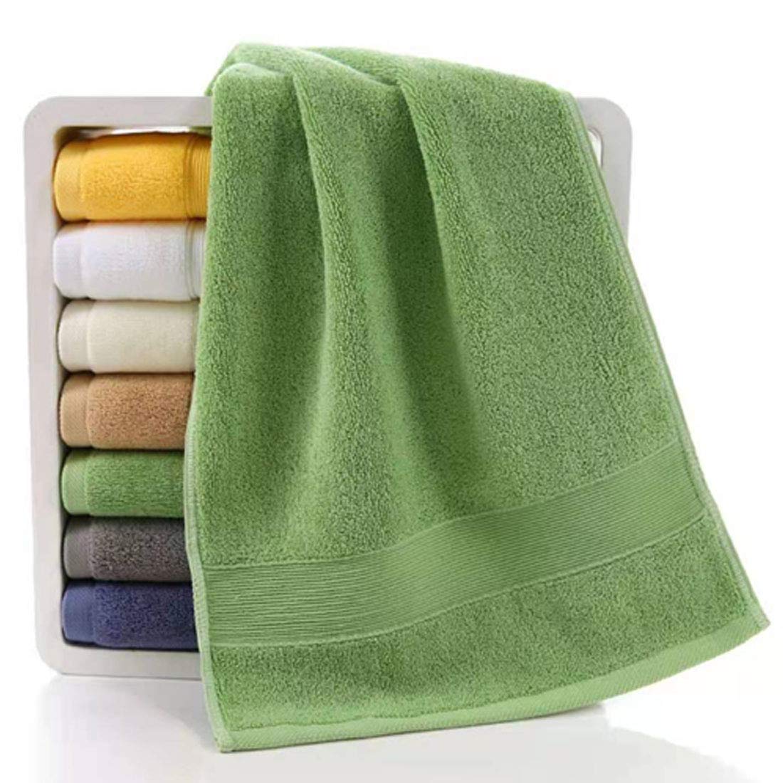 PUPOPIK Hand Towels for Bathroom 2 Pack-100% Cotton Hand Towel (14 x 30 Inch), Highly Absorbent and Quick Dry Face Washcloth, Home Soft Premium Towel for Hotel, Bath, Kitchen and Spa (Green)