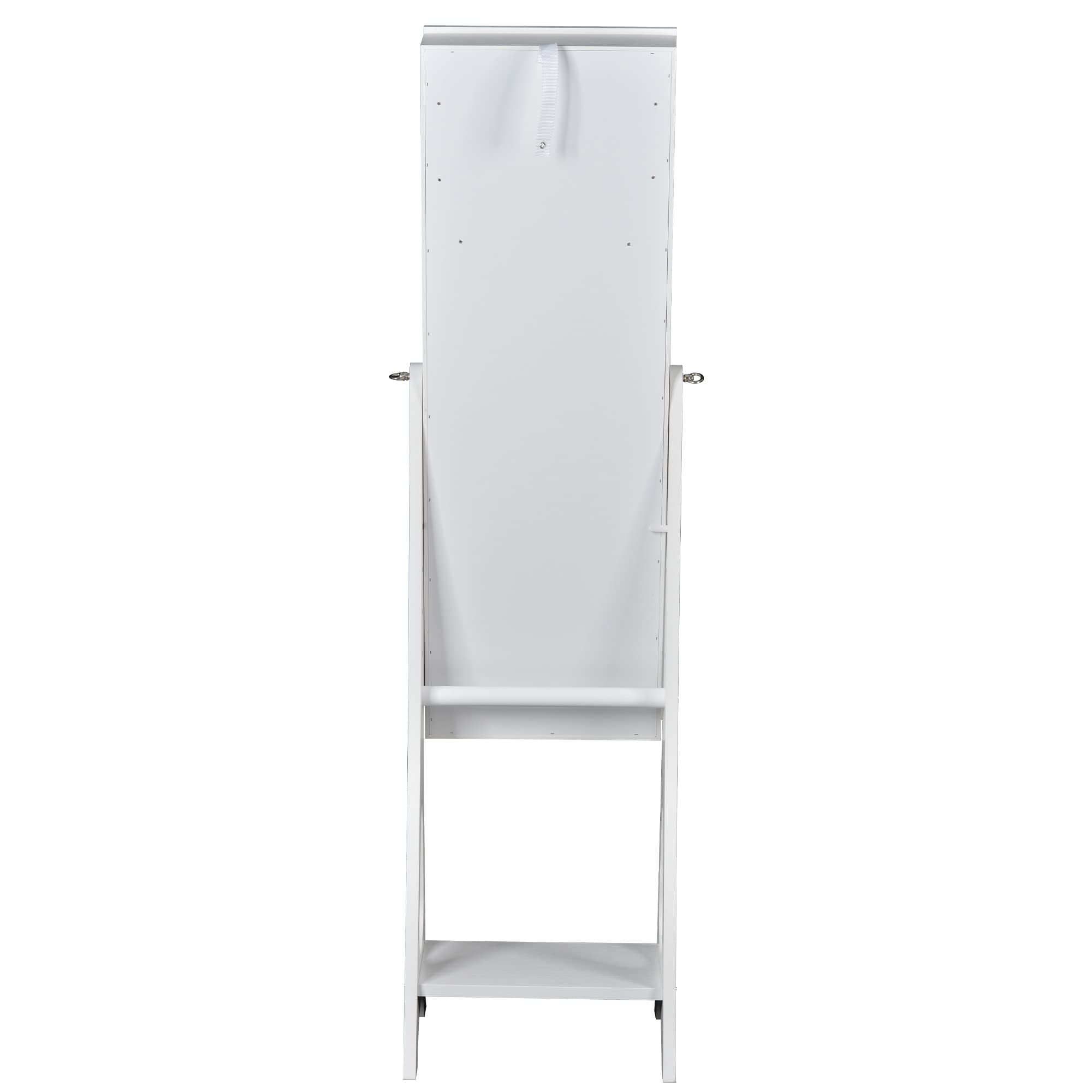 HOUAGI Mirror Jewelry Cabinet Standing,60.23" H Jewelry Armoire Organizer with Sliding Vertical Full Length Mirror,1 Layer of Storage Under the Frame,4 Angels Adjustable