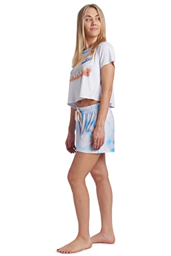 Marvel Thor: Love & Thunder Womens Women's Pajama Shirt and Shorts Sleep Set Tie Dye Blue/White Small
