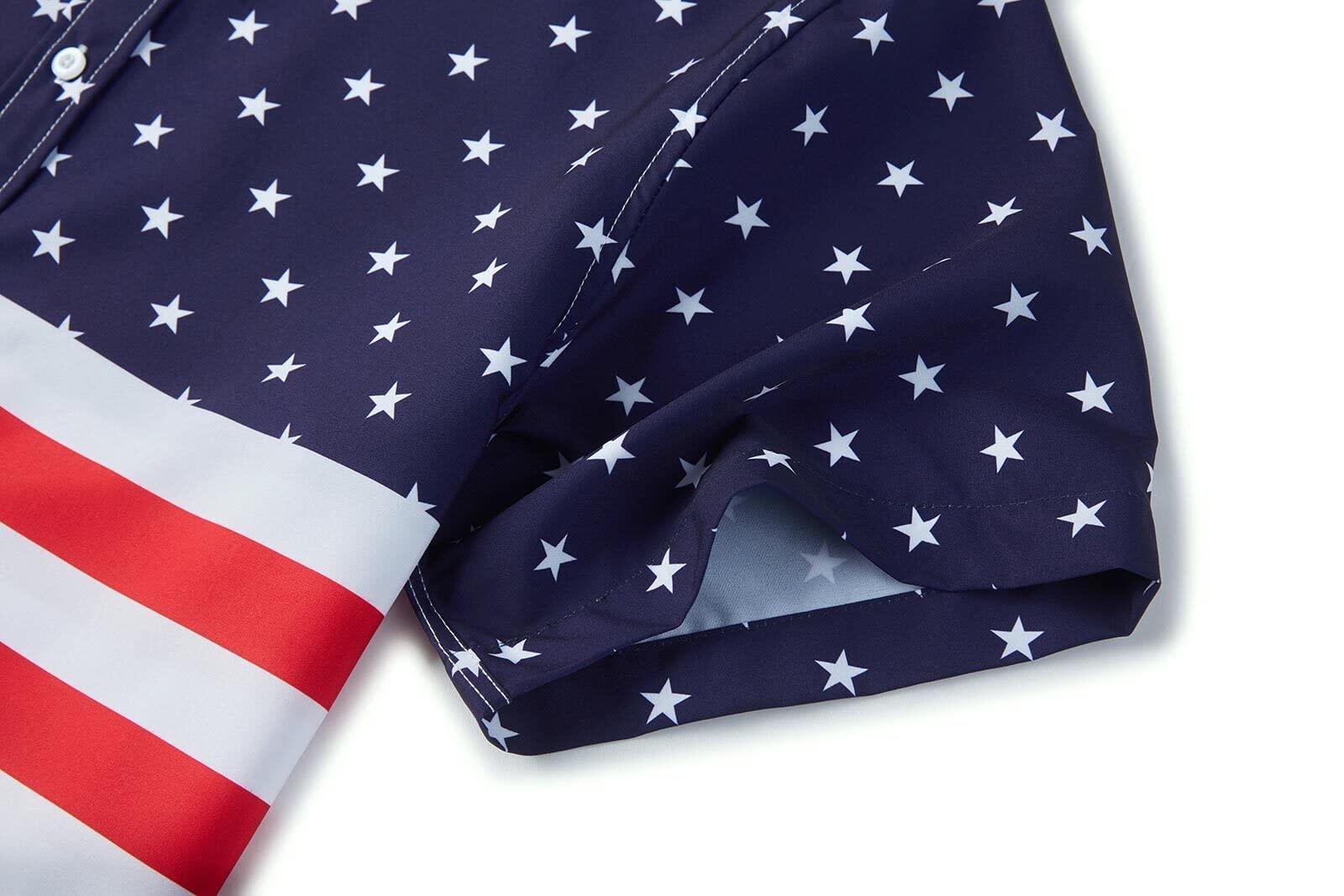 ENVMENST Men's American Flag Button Down Shirts Casual Short Sleeve Patriotic Hawaiian Shirt(Flag,3XL)
