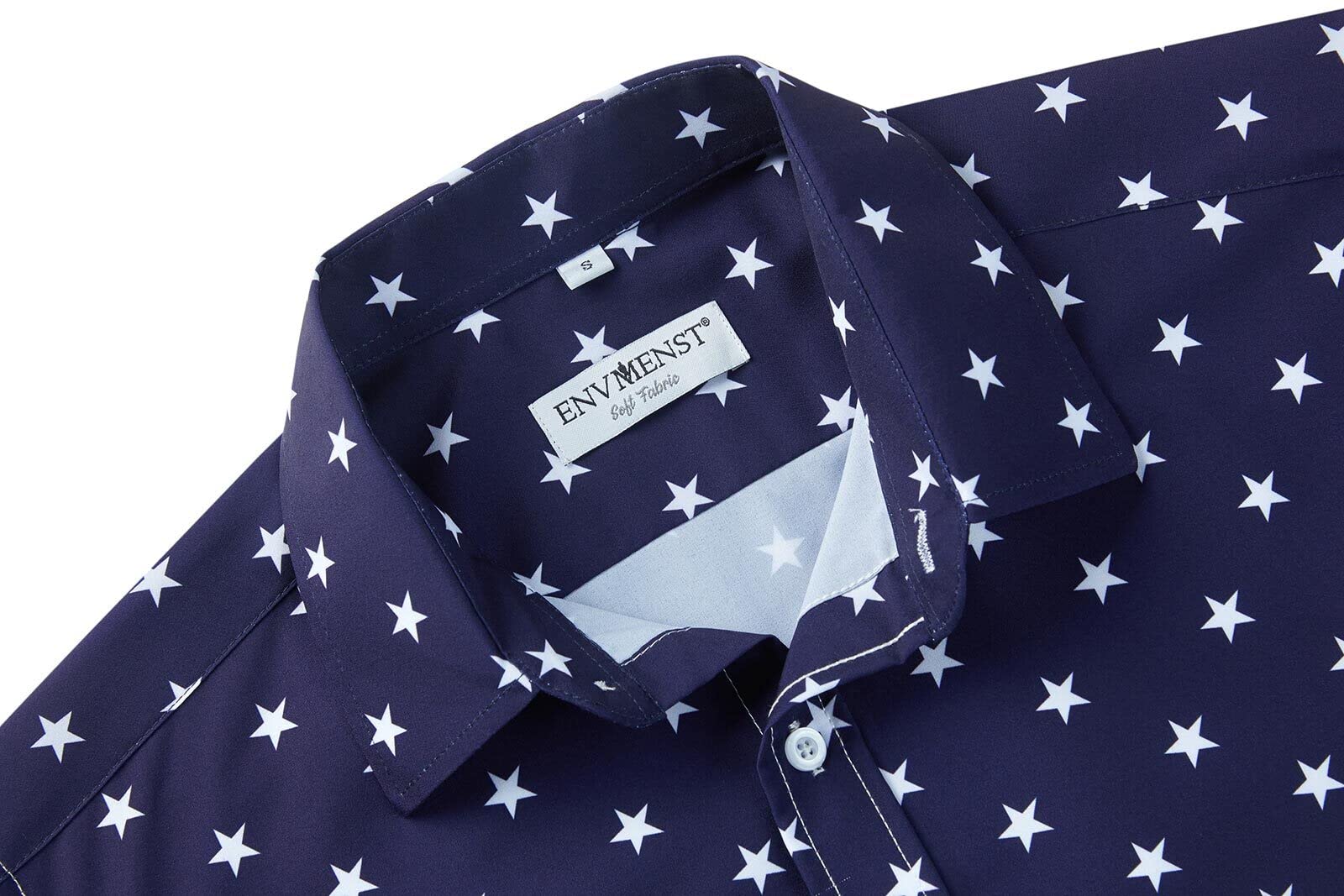 ENVMENST Men's American Flag Button Down Shirts Casual Short Sleeve Patriotic Hawaiian Shirt(Flag,3XL)