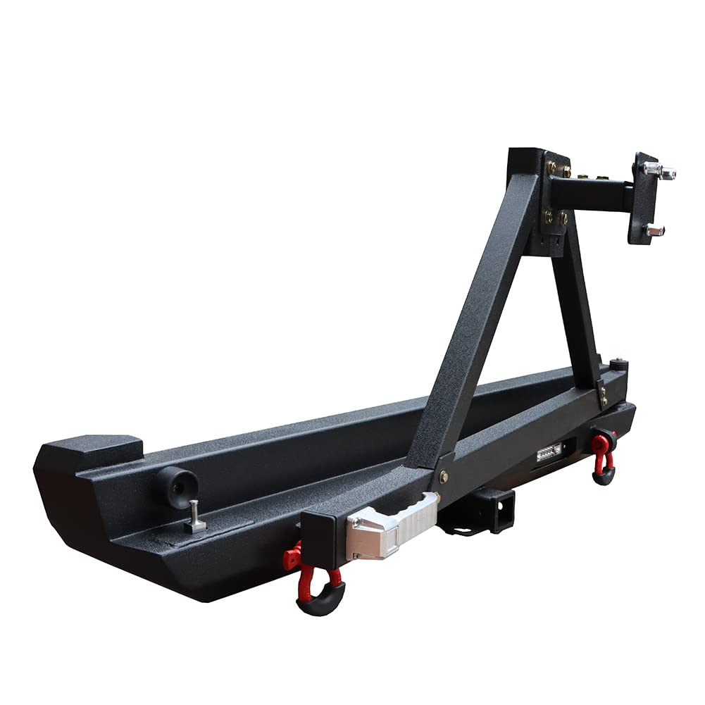 Ronghui Cherokee XJ Rear Bumper with Spare tire carrier and D-Rings Compatible with 1984-2001 Cherokee XJ