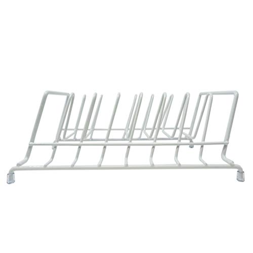 HUJI Plates Holder Pots Pans Lid Organizer Rack for Cabinet, Pantry or Kitchen Counter (ONE, WHITE)