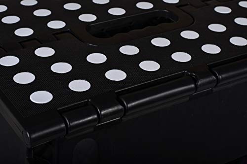 Folding Step Stool, 13 Inch - The Anti-Skid Step Stool is Sturdy to Support Adults and Safe Enough for Kids. Opens Easy with One Flip. Great for Kitchen, Bathroom, Bedroom, Kids or Adults. (Black)