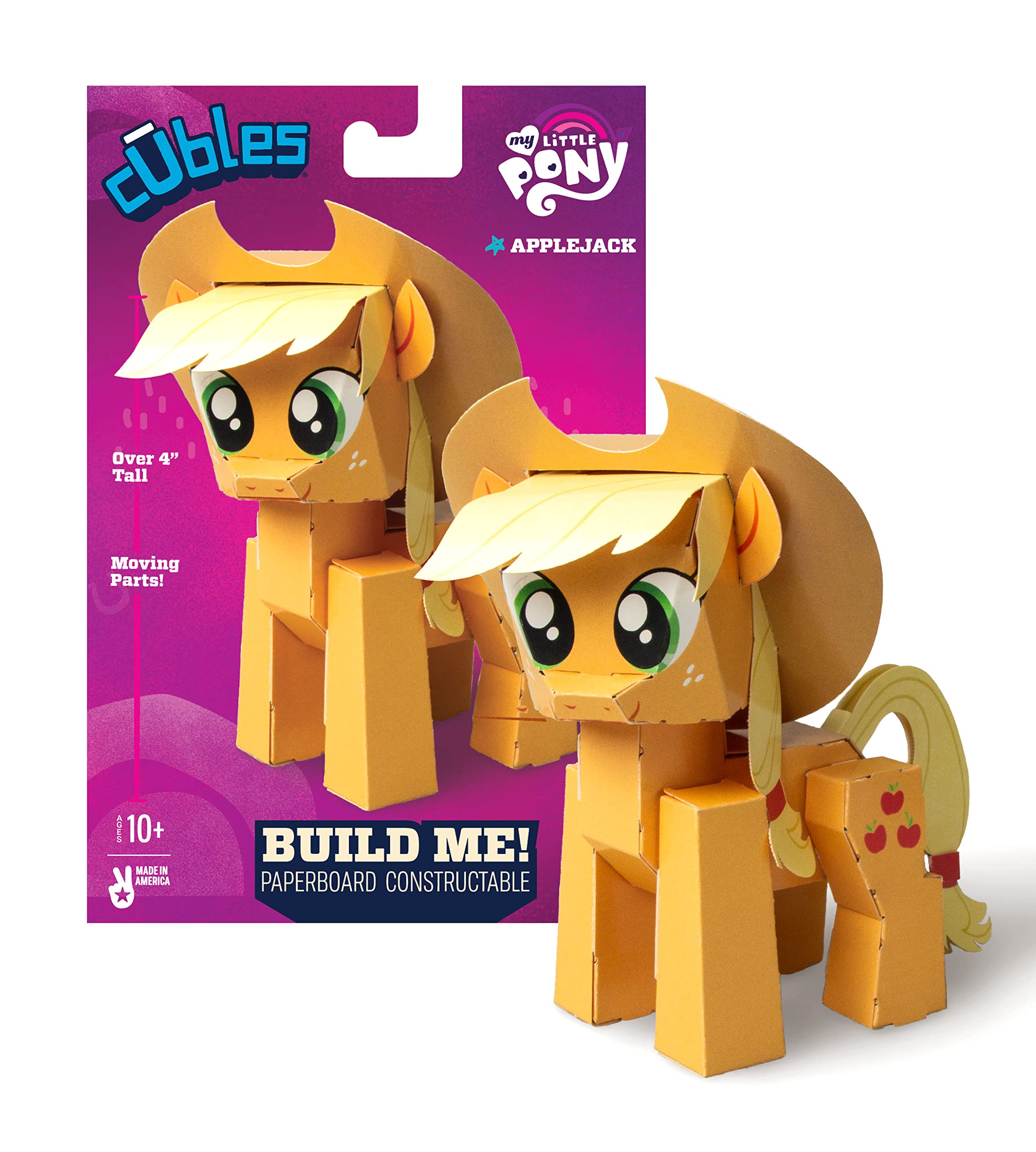 Cubles My Little Pony Series 1 3-Pack Twilight Sparkle, Applejack, Fluttershy - 3D Paperboard Constructable Set - Build-Your-Own, Ages 6 and Up β Over 5 Inches Tall - 100% Recyclable