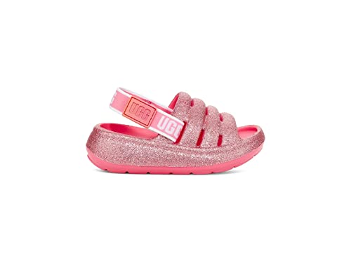 UGG Unisex-Child Sport Yeah Glitter Sandal, Pink, 5 Big Kid