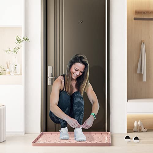 AIKEXIN Under Sink Mat for Kitchen Waterproof, 34" x 22" Silicone Under Sink Liner Drip Tray, Patent Design, Sink Cabinet Protector Mats for Kitchen & Bathroom Water Drips, Leaks, Spills (Brown)