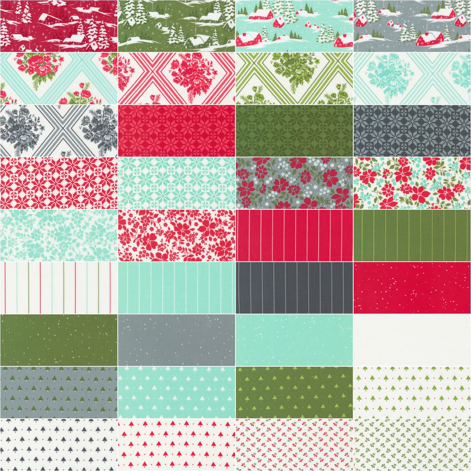Bonnie & Camille Merry Little Christmas Jelly Roll 40 2.5-inch Strips Moda Fabrics 55240JR