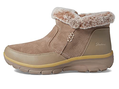 Skechers Women's Easy Going-Warm Escape Ankle Boot, Taupe/Taupe, 10