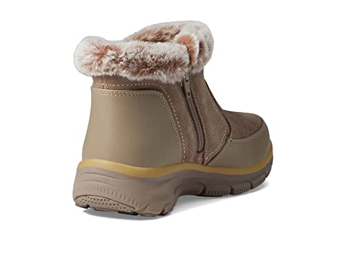 Skechers Women's Easy Going-Warm Escape Ankle Boot, Taupe/Taupe, 10