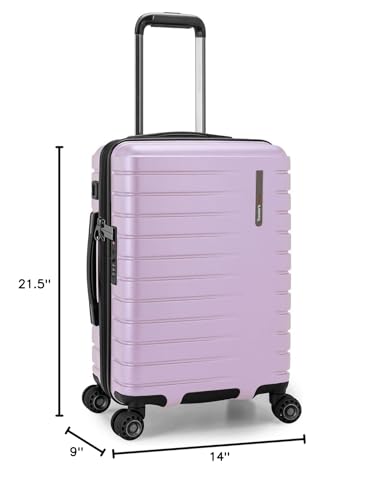 Traveler's Choice Archer Polycarbonate Hardside Spinner Luggage Set, Tie Down Straps, Purple, Carry-On 21-Inch