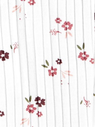 Simple Joys by Carter's Baby Girls' 4-Pack Pant, Grey/Pink/Plum/White Flowers, 18 Months