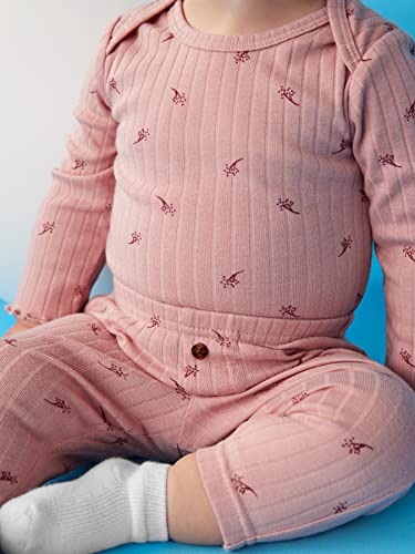 Simple Joys by Carter's Baby Girls' 4-Pack Pant, Grey/Pink/Plum/White Flowers, 18 Months