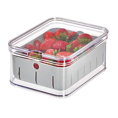 iDesign Crisp Plastic Refrigerator and Pantry Modular Bin with Removable Inner Basket