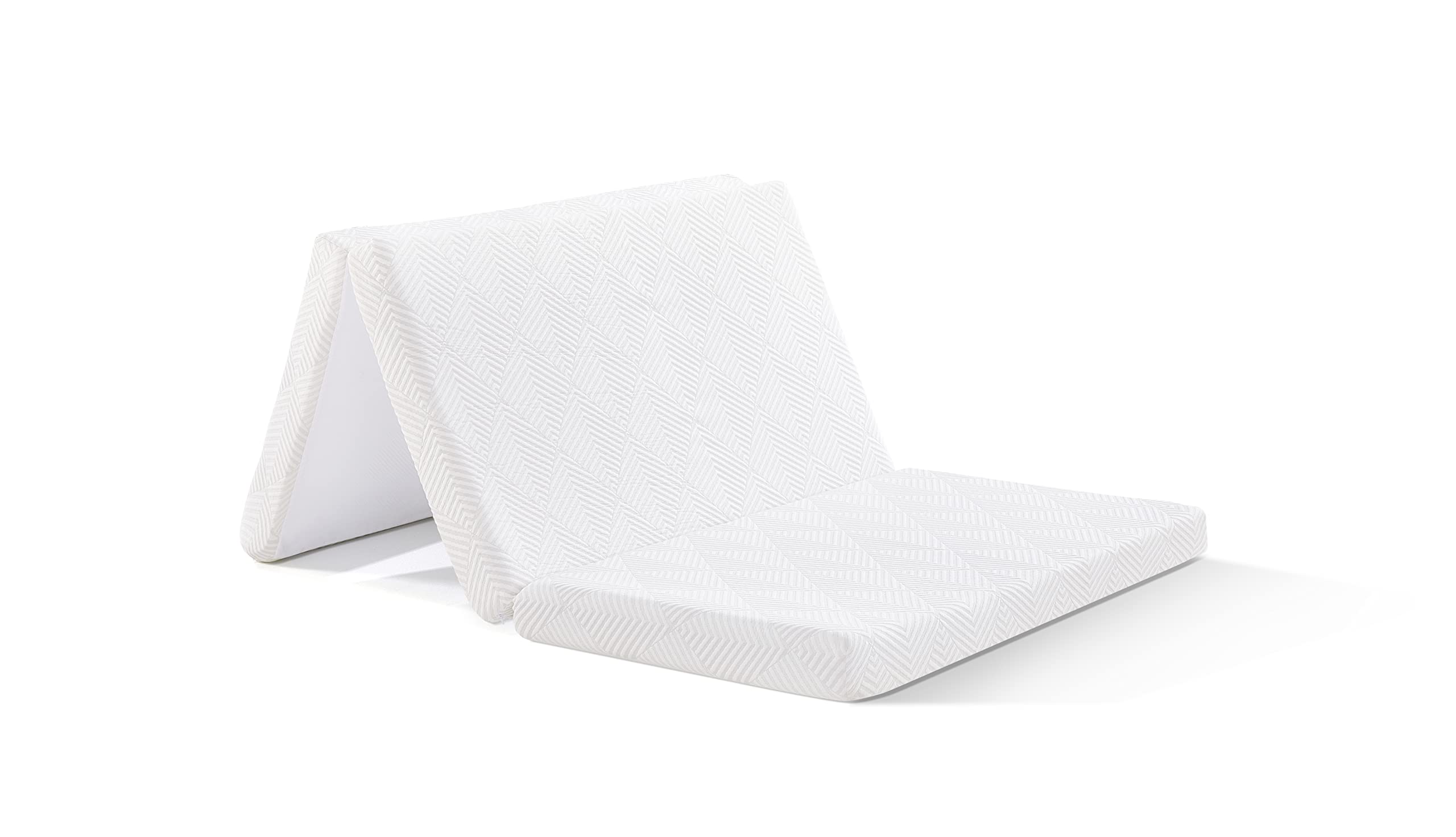 MyAnts Folding Mattress - 4 inch Portable Tri-Fold Cooling-Gel Memory Foam Foldable Mattress Topper with Washable Soft Cover Non-Slip Bottom, Camping Mattress Floor Guest Bed, 75" x 54" Full Size