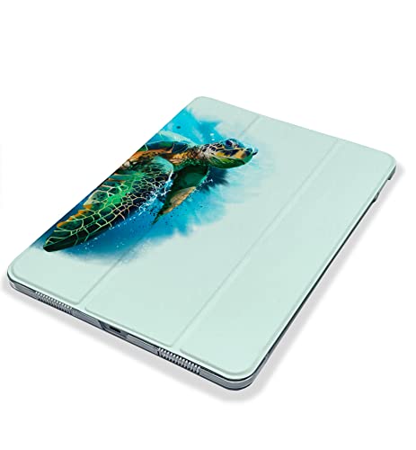 Kawaii Ocean Turtle Painted case Compatible with iPad Mini Air Pro 7.9 8.3 9.7 10.2 10.9 11 12.9 inch Pattern Cover New 2022 2021 Trifold Stand 3 4 5 6 7 8 9 Generation 144 (12.9 Pro 3/4/5 gen)