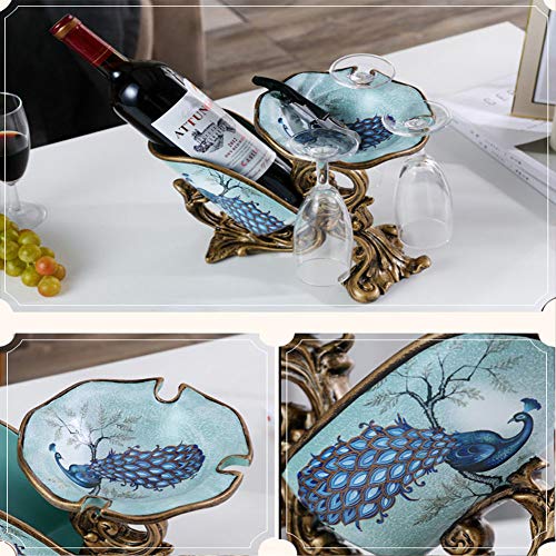 Modern Resin Wine Rack Living Room Luxury Countertop Decorations Wine Keep 1 Bottle 4 Cups 11 Inch Kitchen Bedroom Hall Bar Wine Rack-C 28x22cm(11x9inch)