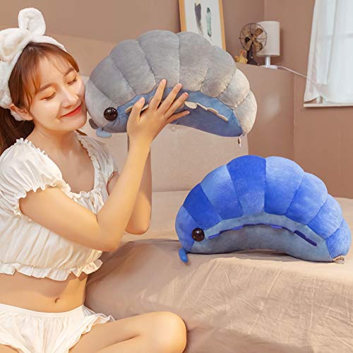 pangcangshu Likelike Insect Plush Toys Pill Bug Stuffed Soft Animals Pillow Back Cushion Insect Doll Kids Toys Girls Boys Gift (Gray,50cm/19inch)