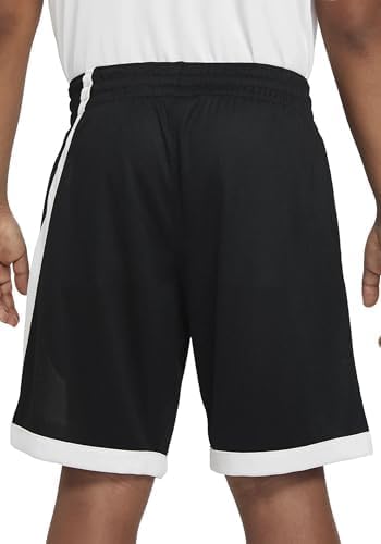 Nike Boy's Dri-FIT HBR Basketball Shorts (Little Kids/Big Kids) Black/White/White/White SM (7-8 Big Kid)