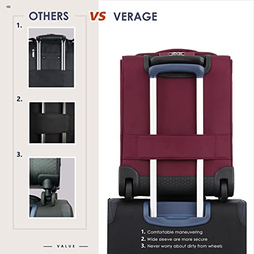 Verage Carry On Underseat Luggage with Wheels & USB Port, 16 Inch Wheeled Spinner Bag Carry-on Luggages for Airlines, Lightweight Suitcase Men Women, Pilots and Crew(16-Inch Rolling Underseat)