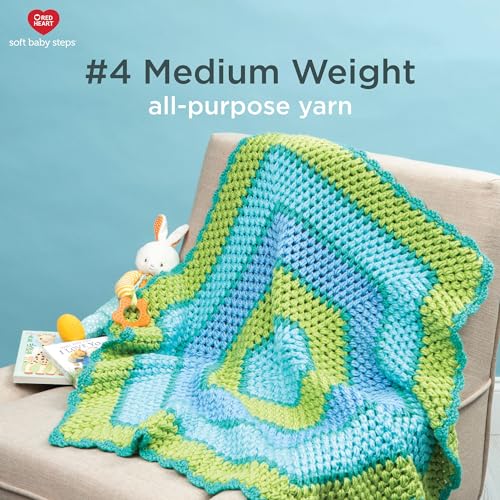 Red Heart Soft Baby Steps White Yarn - 3 Pack of 141g/5oz - Acrylic - 4 Medium (Worsted) - 256 Yards - Knitting, Crocheting & Crafts