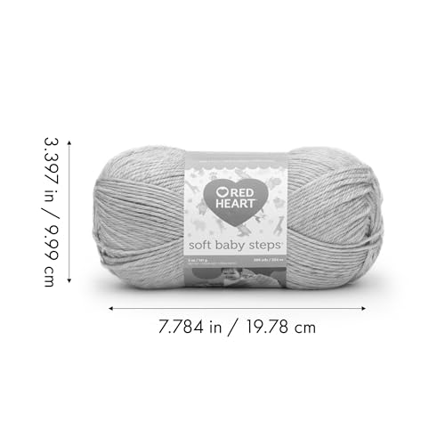 Red Heart Soft Baby Steps White Yarn - 3 Pack of 141g/5oz - Acrylic - 4 Medium (Worsted) - 256 Yards - Knitting, Crocheting & Crafts