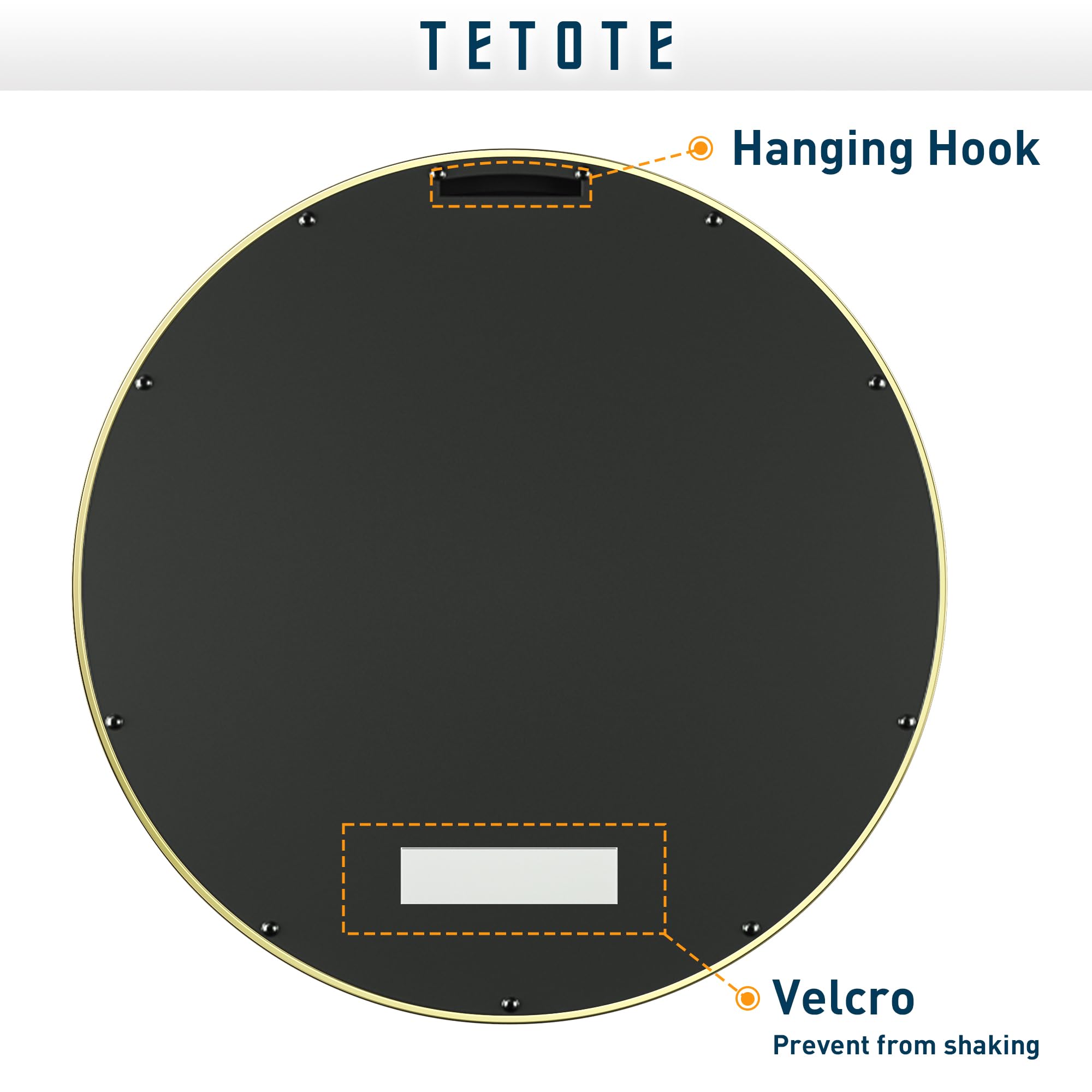 TETOTE Round Gold Bathroom Mirror, 30 Inch Circle Mirrors for Vanity, Champagne Gold Modern Brushed Metal Framed Wall Mounted Farmhouse Decorative Entryway Mirror Shatterproof