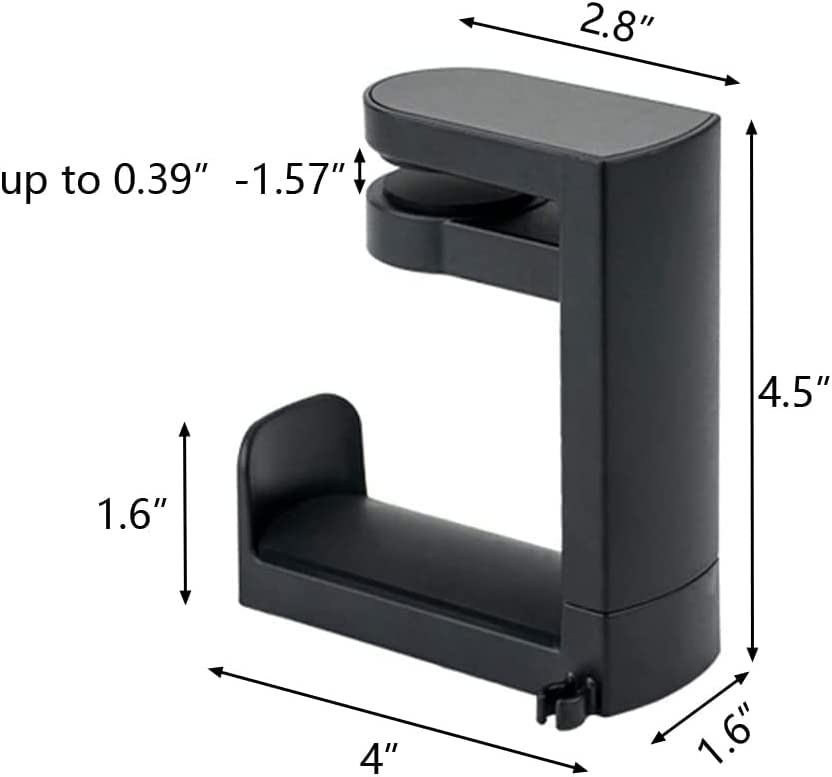 YTYKINOY Black 360 Degree Rotation Adjustable Headphone Stand Headset Hanger PC Gaming Headset Headphone Hook Holder Hanger Mount