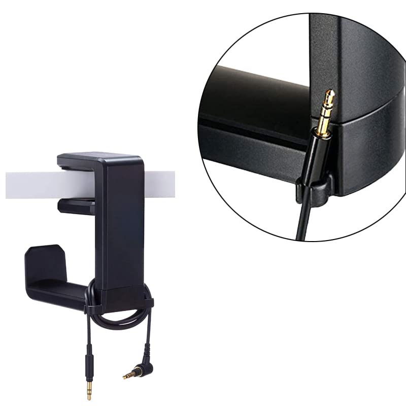 YTYKINOY Black 360 Degree Rotation Adjustable Headphone Stand Headset Hanger PC Gaming Headset Headphone Hook Holder Hanger Mount