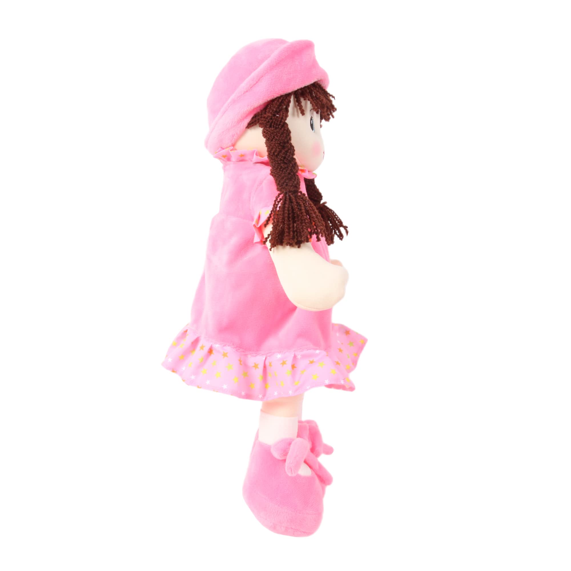 Linzy Plush 17.5'' Pink Niobe Sweet Cakes Rag Doll for Girls, Soft Plush Doll,Sleeping Cuddle Buddy for Toddlers, Muñecas de Trapo para Niña
