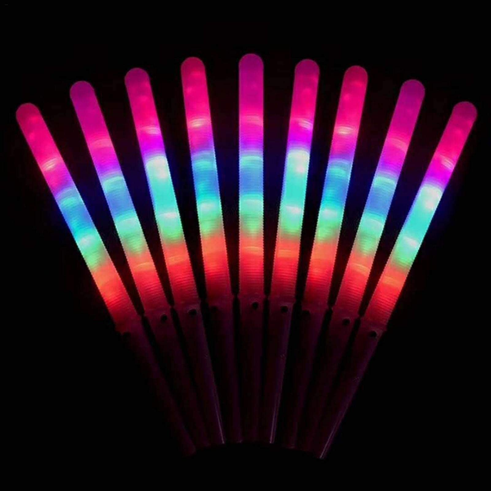12pcs Cotton Candy Cones - Flashing Glow Sticks - LED Glowing Cotton Candy Sticks for All Type Cotton Candy Machine - Safety Food Grade Material Reusable Marshmallow Sticks
