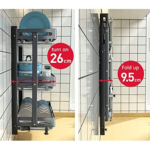FEHUN Sinks,3-Layer Foldable Wall-Mounted Stainless Steel Drain Rack with Drain Pan,Storage Rack