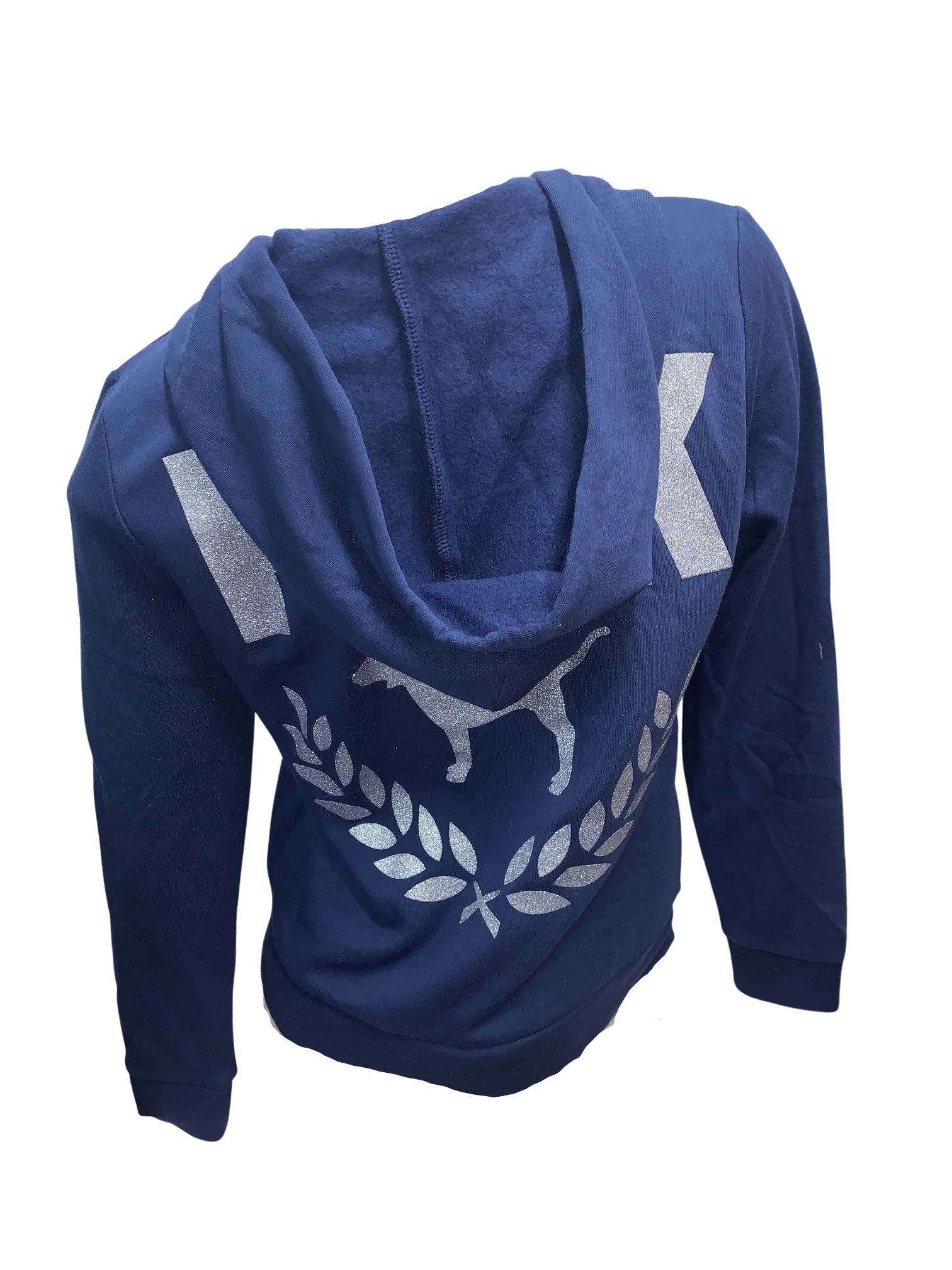 Victoria's Secret Pink Everyday Lounge Perfect Full Zip Hoodie Color Blue New (Small)