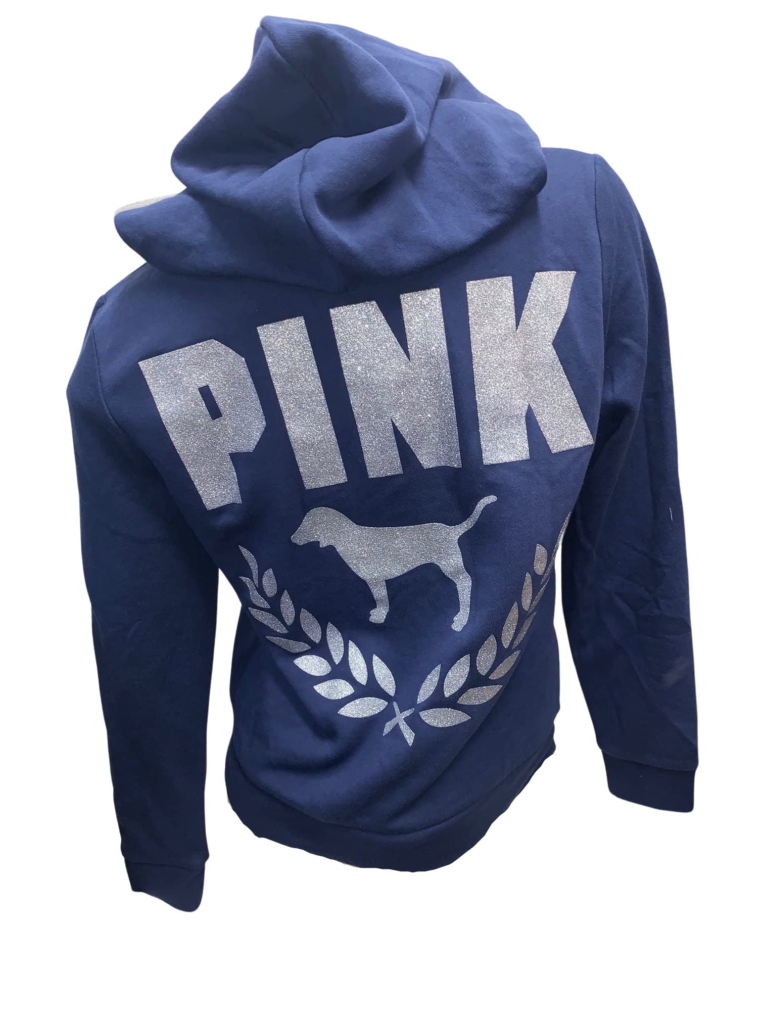 Victoria's Secret Pink Everyday Lounge Perfect Full Zip Hoodie Color Blue New (Small)