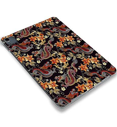 Cute Chinese Dragon Flowers case Compatible with iPad Mini Air Pro 7.9 8.3 9.7 10.2 10.9 11 12.9 inch Pattern Cover New 2022 2021 Trifold Stand 3 4 5 6 7 8 9 Generation 122 (8.3 Mini 6)