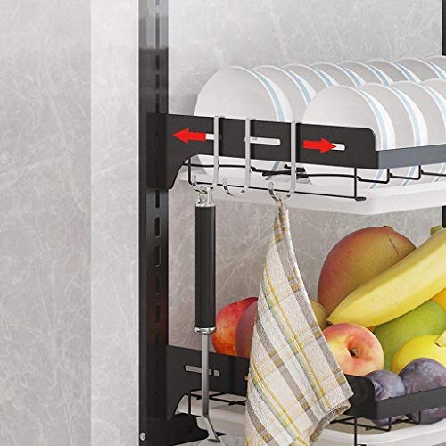 FEHUN Sinks,Stainless Steel Kitchen 3-Layer Wall-Mounted Drain Rack,with Drip Tray/Hanging Chopstick Rest