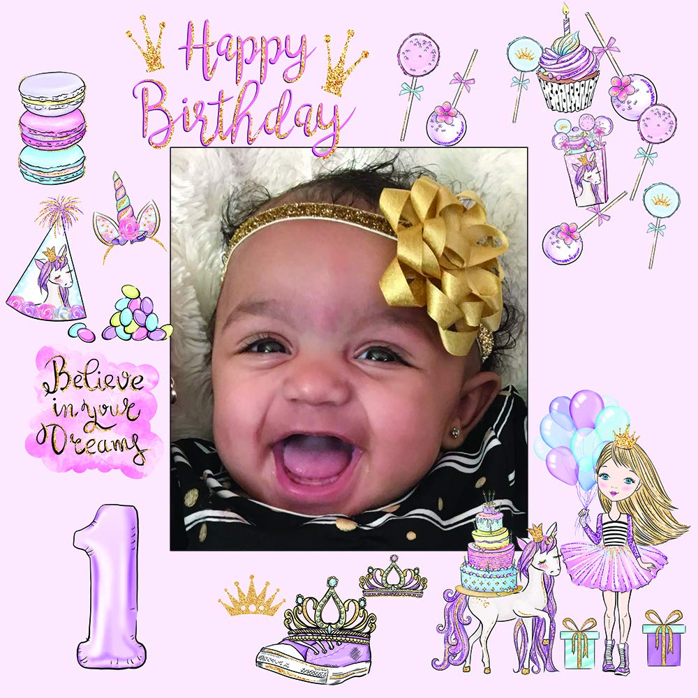 Fun Gift Wrap 1st Birthday Personalized Wrapping Paper - Customized With Your Photograph, Name, or Message, 4 Foot Roll, 30 Inch Wide-1st Birthday Princess